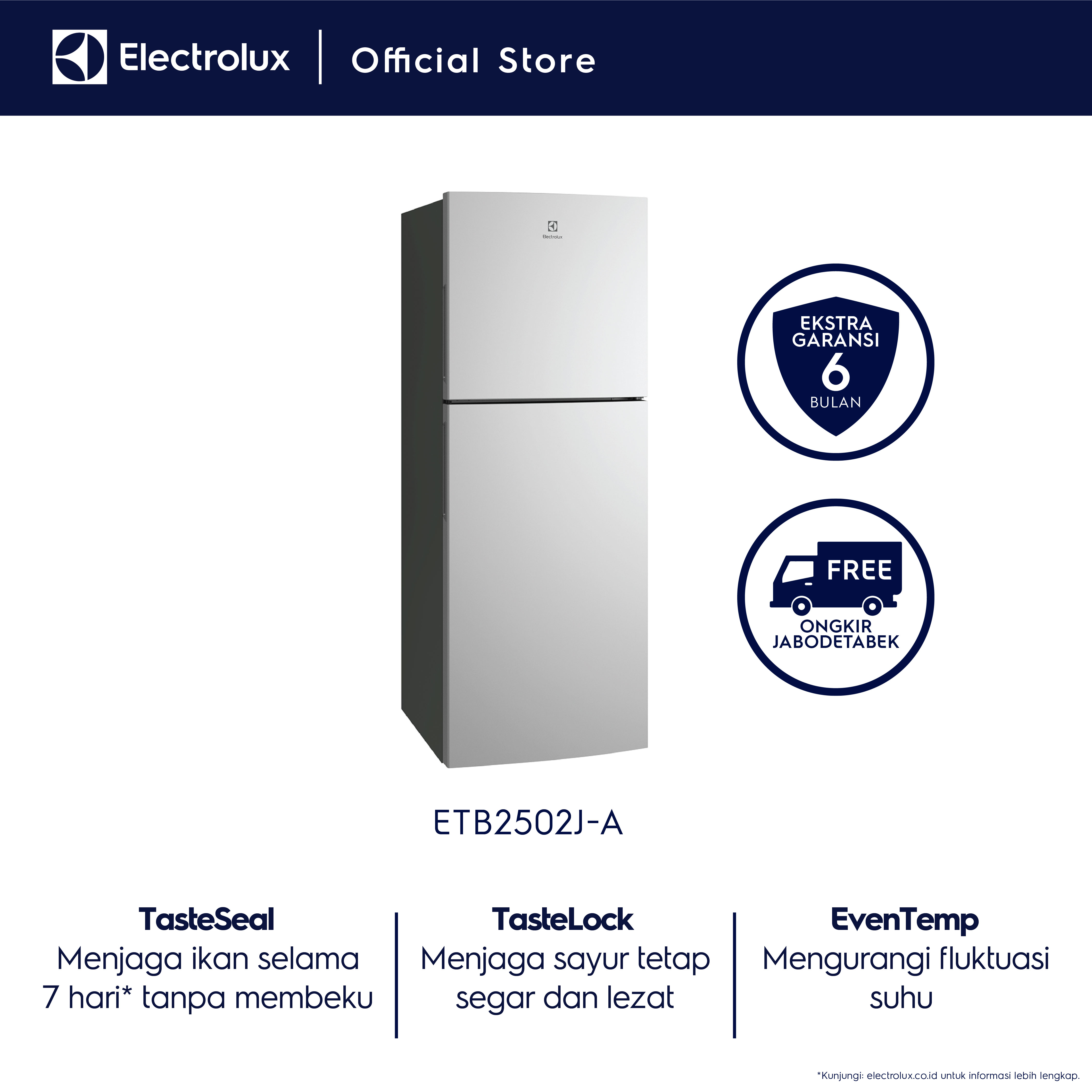 Promo Kulkas ELECTROLUX ETB 2502J-A / ETB 2502 J-A / ETB2502J-A Diskon 9% di Seller Electrolux ...