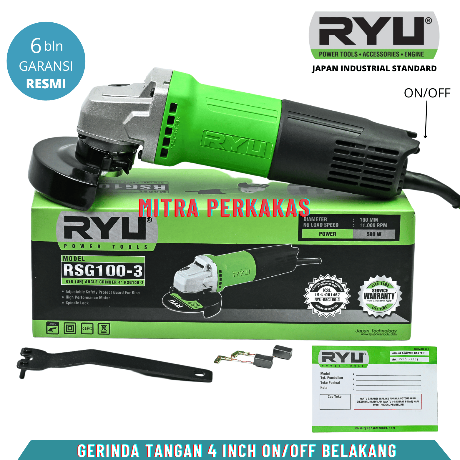 Cara Mengganti Carbon Arang Gerinda RYU RSG100-3, 42% OFF