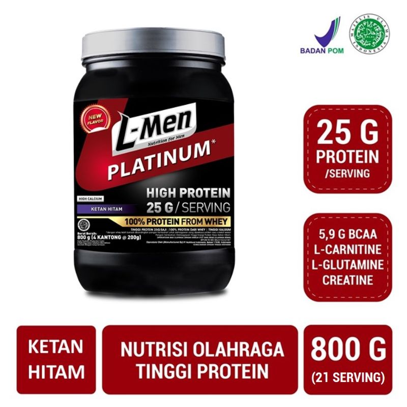 Promo L-Men Platinum Ketan Hitam 800g (25g protein) - Suplemen Tinggi ...