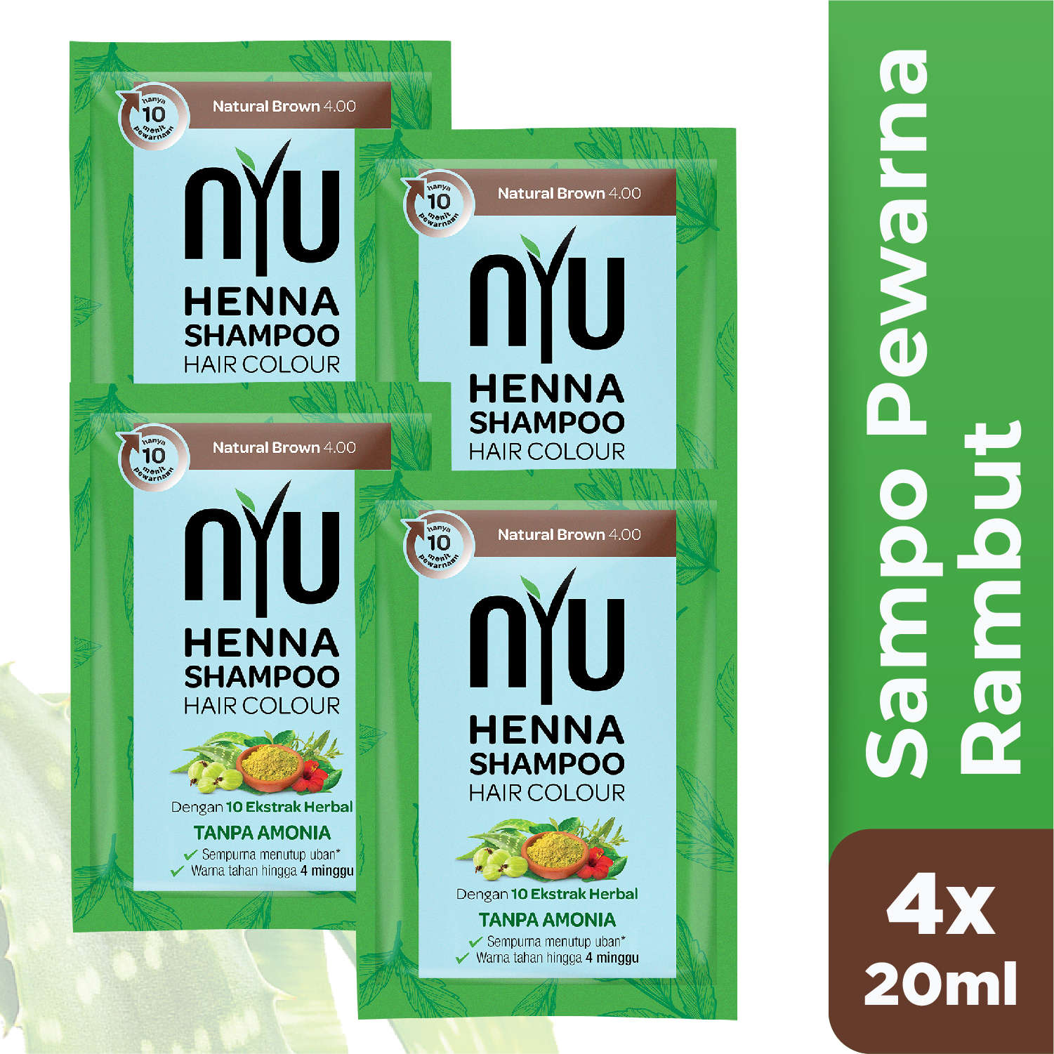 Promo NYU Henna Shampoo Hair - Sampo Pewarna Rambut Natural Brown - isi ...