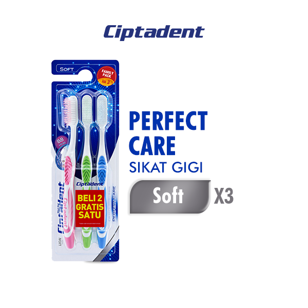 Promo Ciptadent Perfect Care Soft Sikat Gigi [3 Pcs/ 1 Pack] Diskon 22% ...