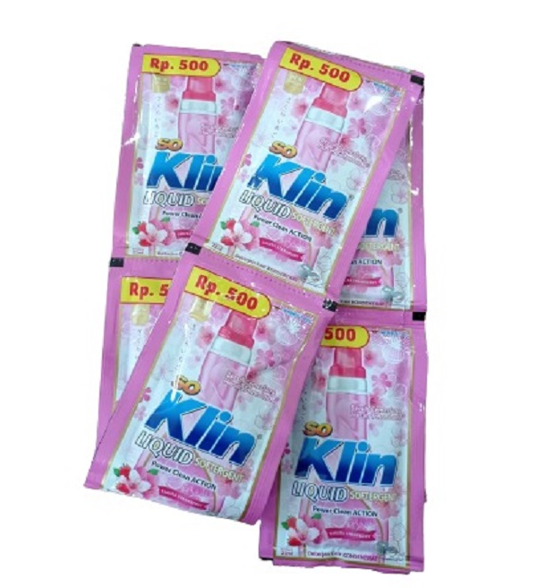 Jual So Klin Liquid Soft Sakura Deterjen Kemasan Sachet [22 Ml X 12 Sachet] Pink Putih Di Seller ...