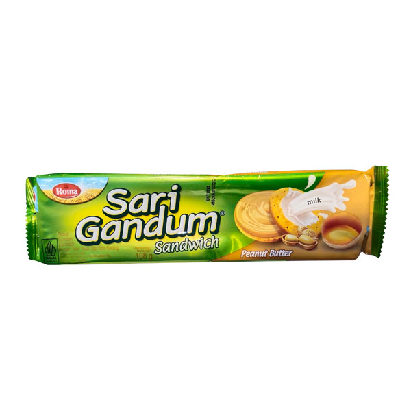 Jual ROMA SARI GANDUM SANDWICH PEANUT BUTTER 108 GR - BISKUIT di Seller ...