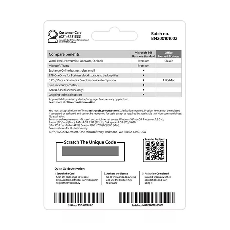 Jual Microsoft Office Home & Business 2019 Posa Card Software Di Seller ...