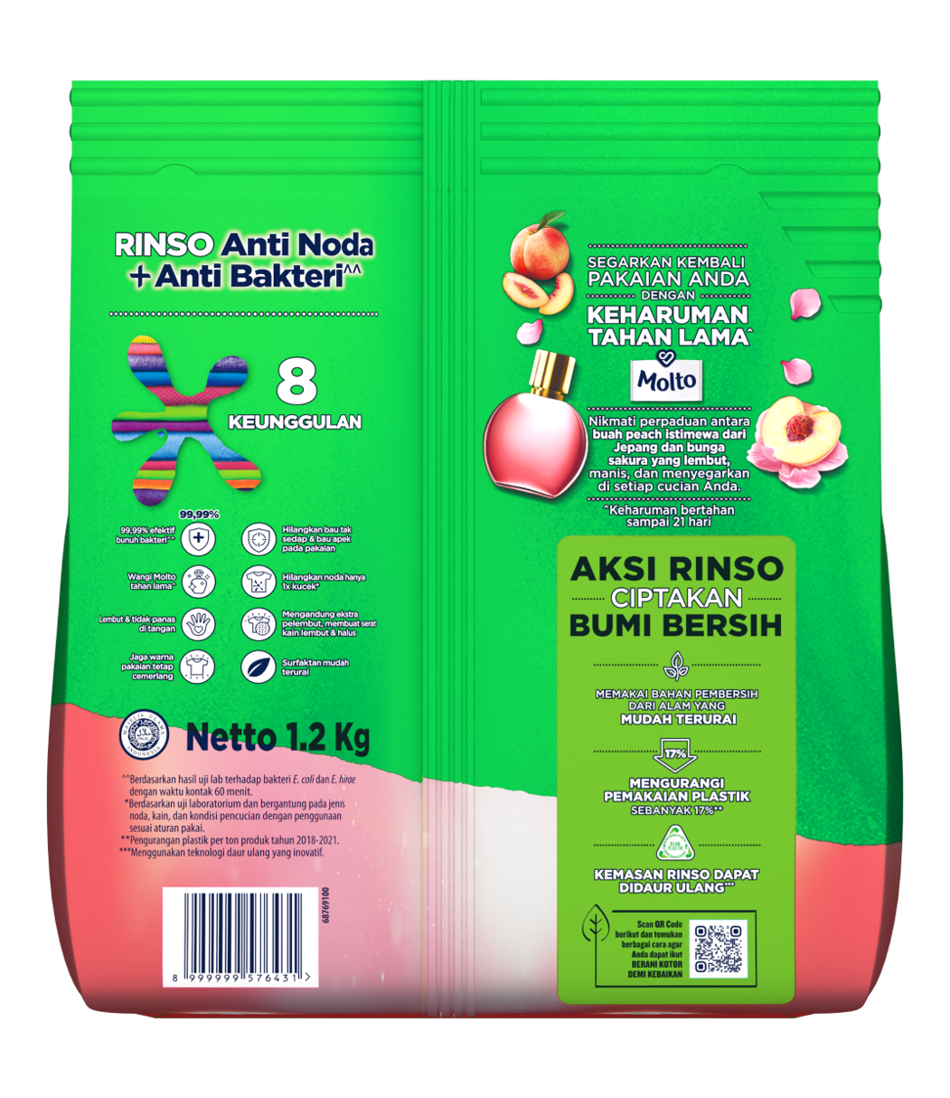 Promo Rinso Molto Detergent Bubuk Deterjen Anti Noda Japanese Peach 1.2 Kg Diskon 18% Di Seller ...
