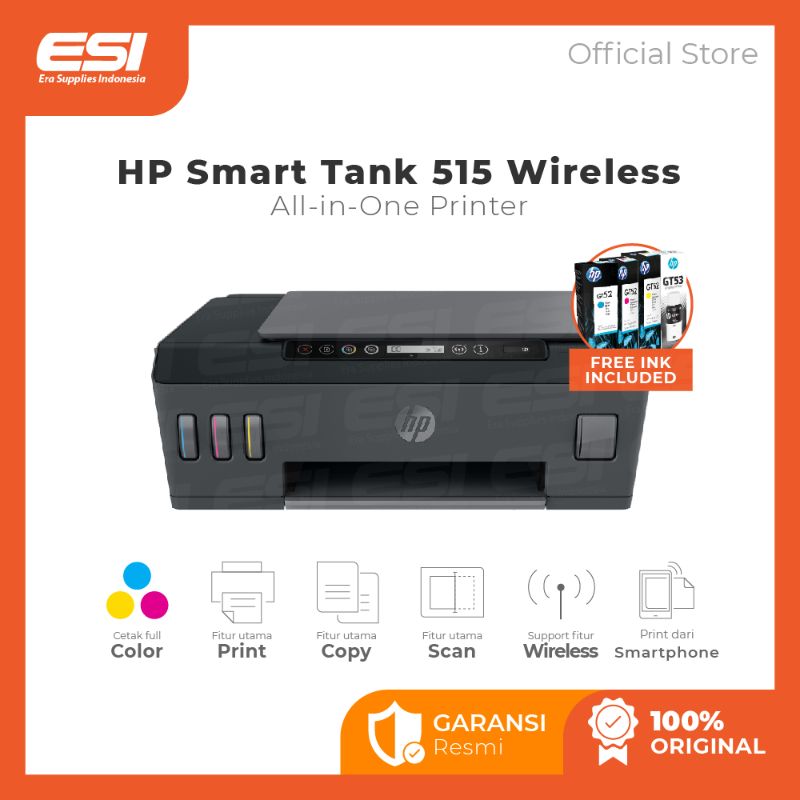 Promo HP Smart Tank 515 Wireless All-in-One Printer (1TJ09A) Diskon 3% ...