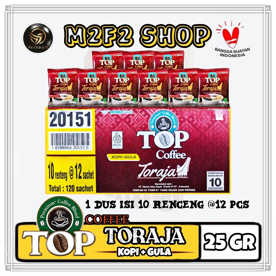 Promo Kopi TOP Coffee Toraja Kopi + Gula Sachet - 25 gr (Kemasan Karton ...