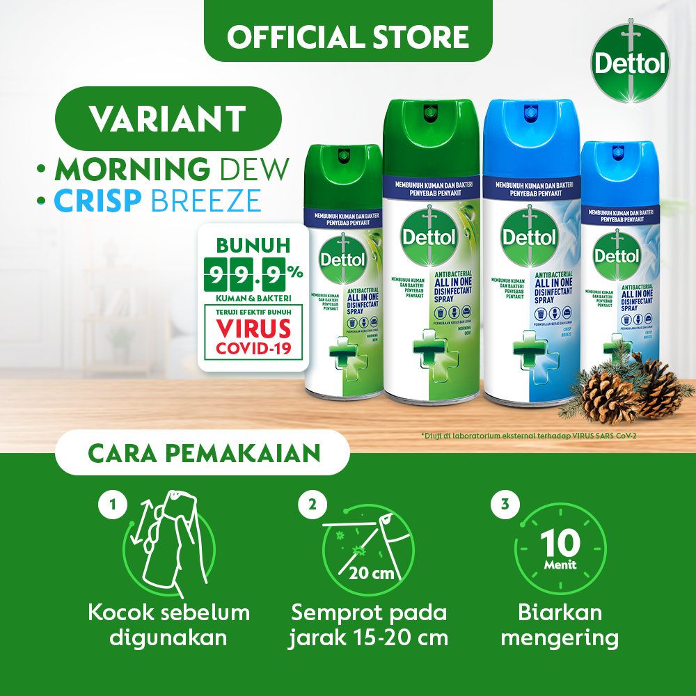 Promo Dettol Morning Dew Disinfectant Spray [225 mL / 12 pcs / Carton ...