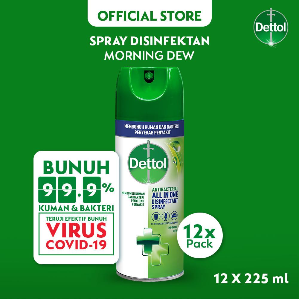 Promo Dettol Morning Dew Disinfectant Spray [225 mL / 12 pcs / Carton ...