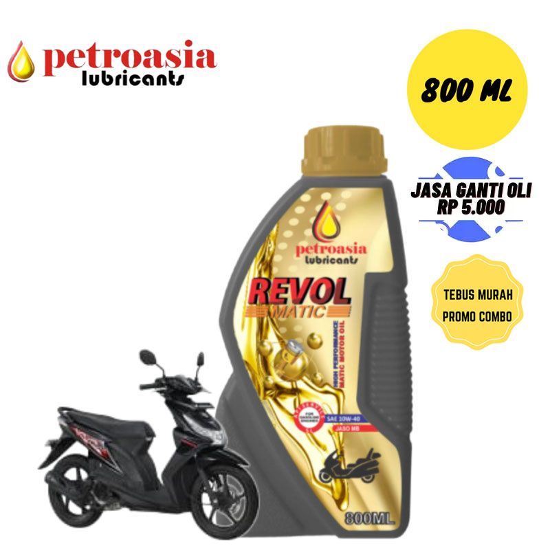Promo Petroasia Revol Matic Sae 10w40 Api Sl [0,8l] Oli Motor Matic Honda Yamaha Suzuki Diskon ...
