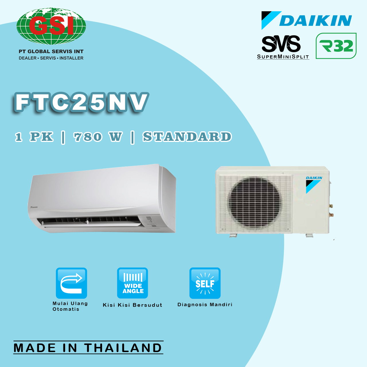 Ac Daikin 1 Pk Thailand - Harga Mei 2024 | Blibli.com