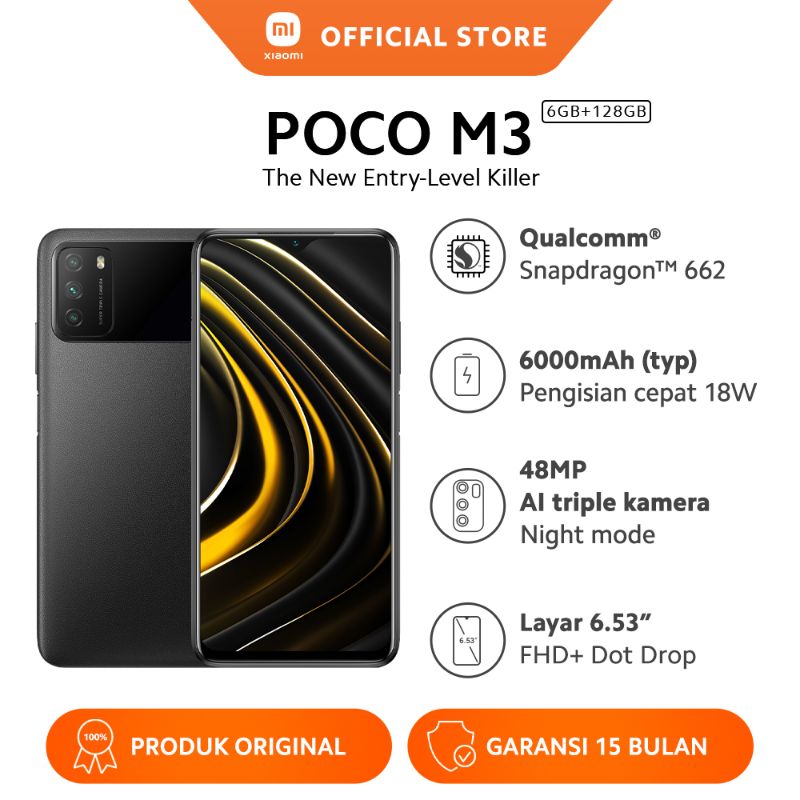 Jual Poco M3 [6gb/ 128gb/ Official Store] - Power Black Di Seller ...