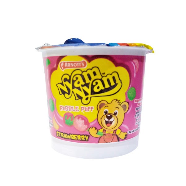 Jual NYAM NYAM BUBBLE PUFF STRAWBERRY 18 GR di Seller Hypermart JACC ...