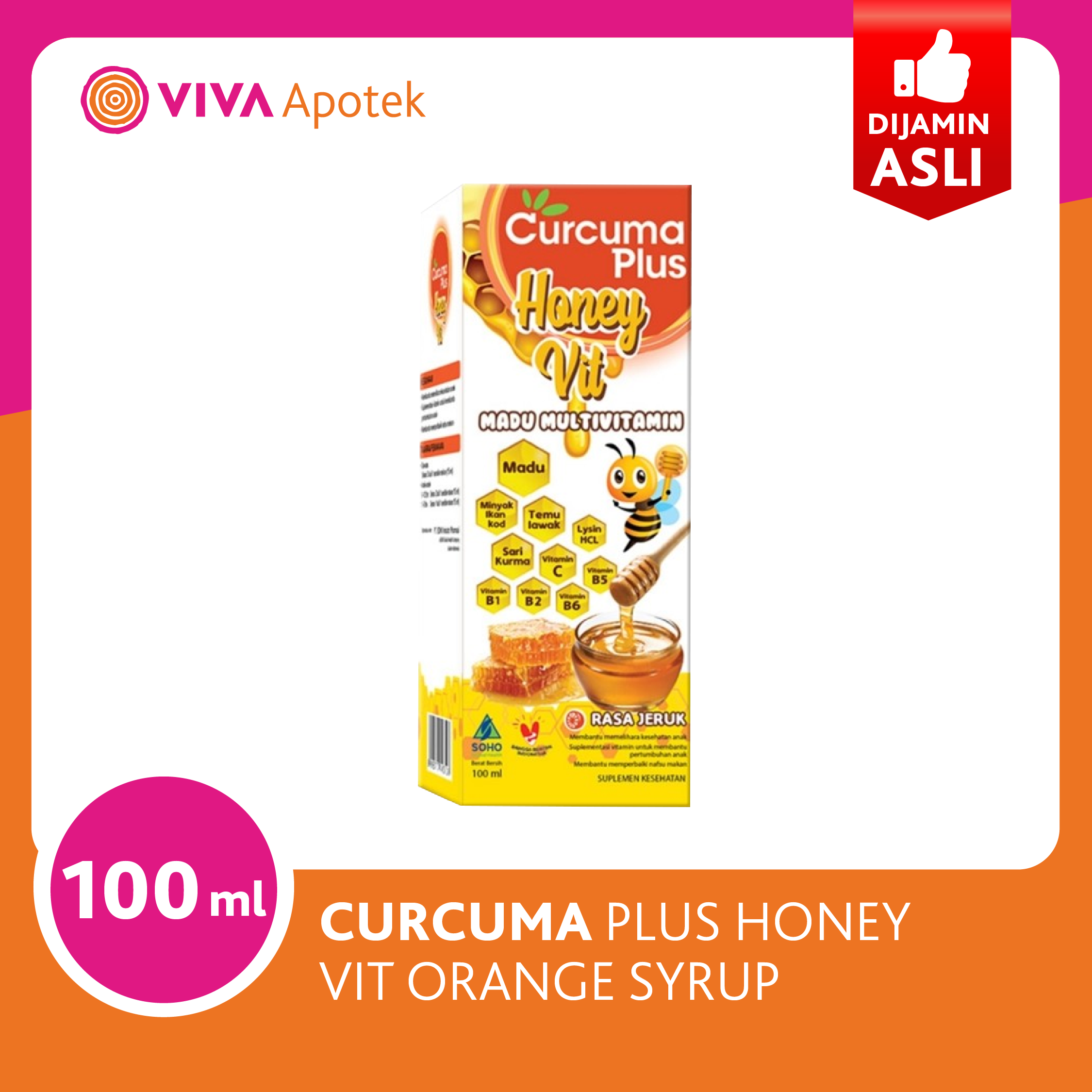 Jual Curcuma Plus Honey Vit Orange Syr 100Ml di Seller VIVA APOTEK ...