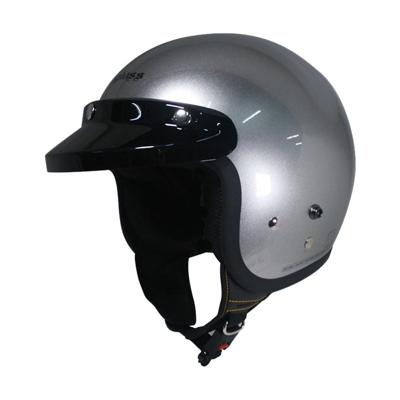 Promo Cargloss CFM Retro Army Helm Half Face - Silver Met Glosy Diskon ...