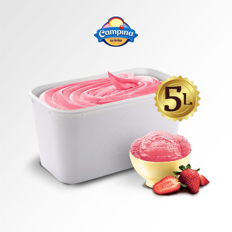 Promo CAMPINA ICE CREAM STRAWBERRY [5L] - ES KRIM Diskon 3% di Seller ...