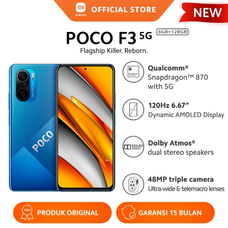 Jual POCO F3 (6GB + 128GB) Snapdragon™ 870 48MP AI Triple Kamera Layar ...