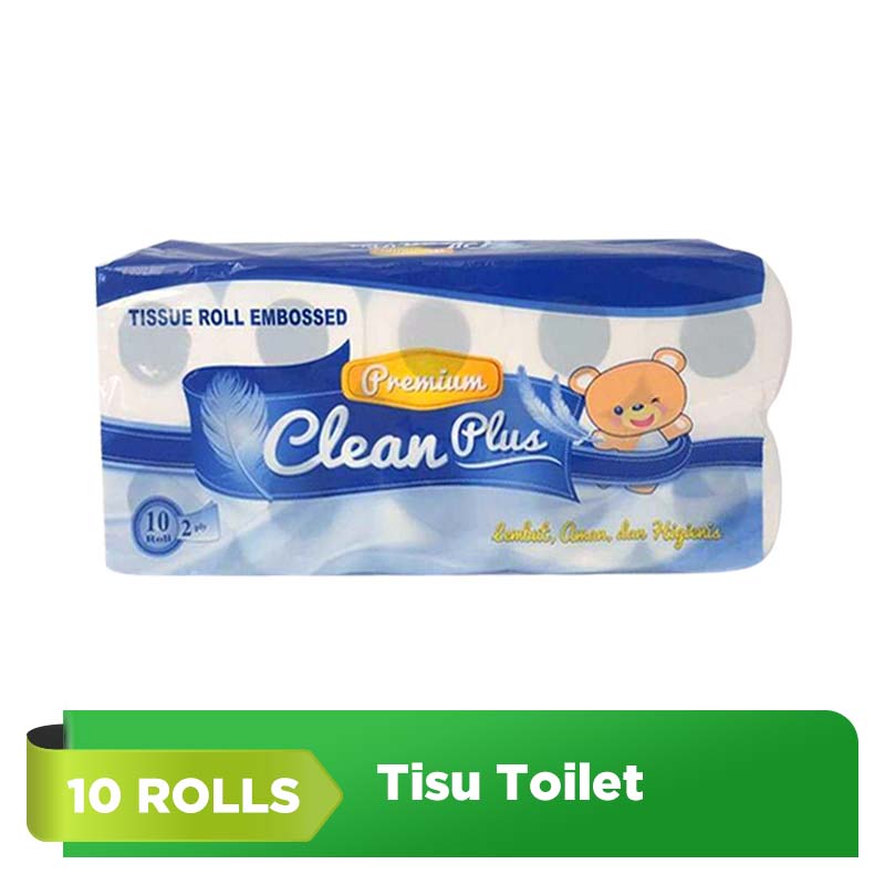 Promo Clean Plus Toilet Tissue Roll Emboss [10 Rolls] Diskon 15% di ...