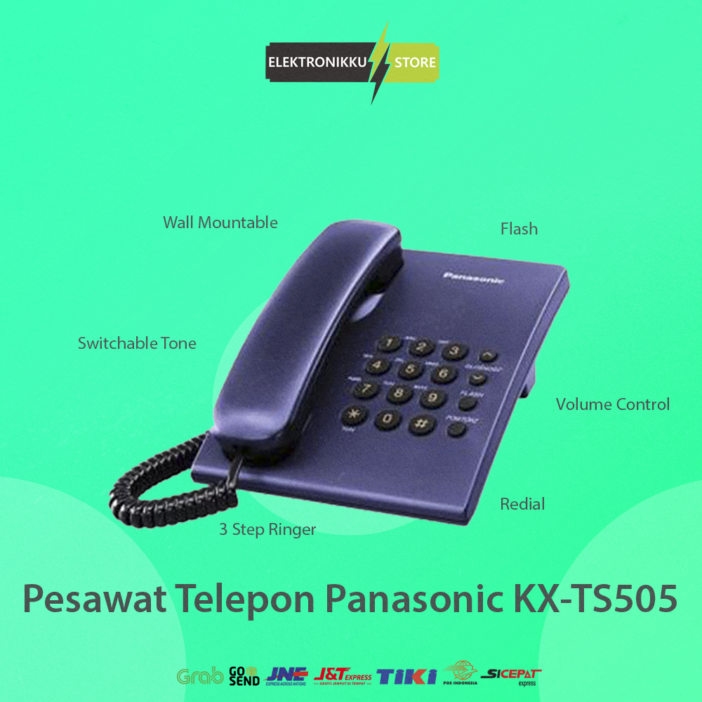 Promo Telepon Kabel Panasonic KX-TS505 - Telepon Kabel Rumah Kantor ...