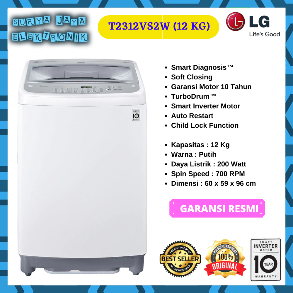 Jual LG T2312VS2W , 2312 MESIN CUCI FRONT LOADING 12 KG - JADETABEK di ...