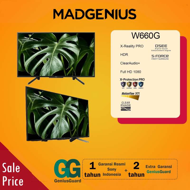 Jual Sony Original KDL-50W660G [50 Inch] Black LED Full HD High Dynamic ...