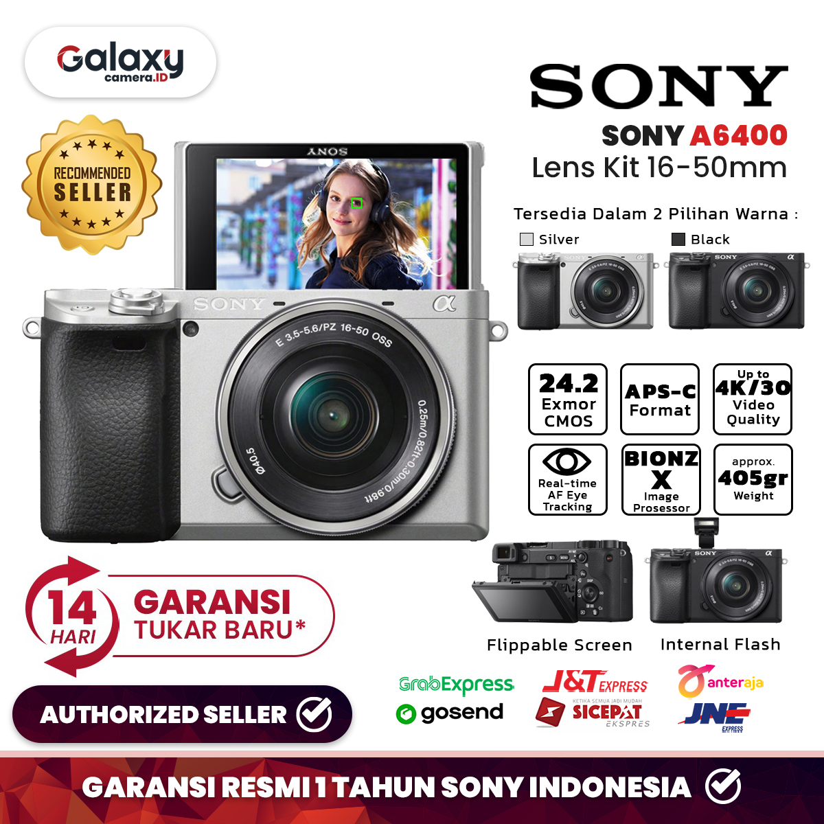 Promo Sony Alpha A6400 Kit 16-50mm Kamera Mirrorless - Paket C Diskon 12% Di Seller Galaxy ...