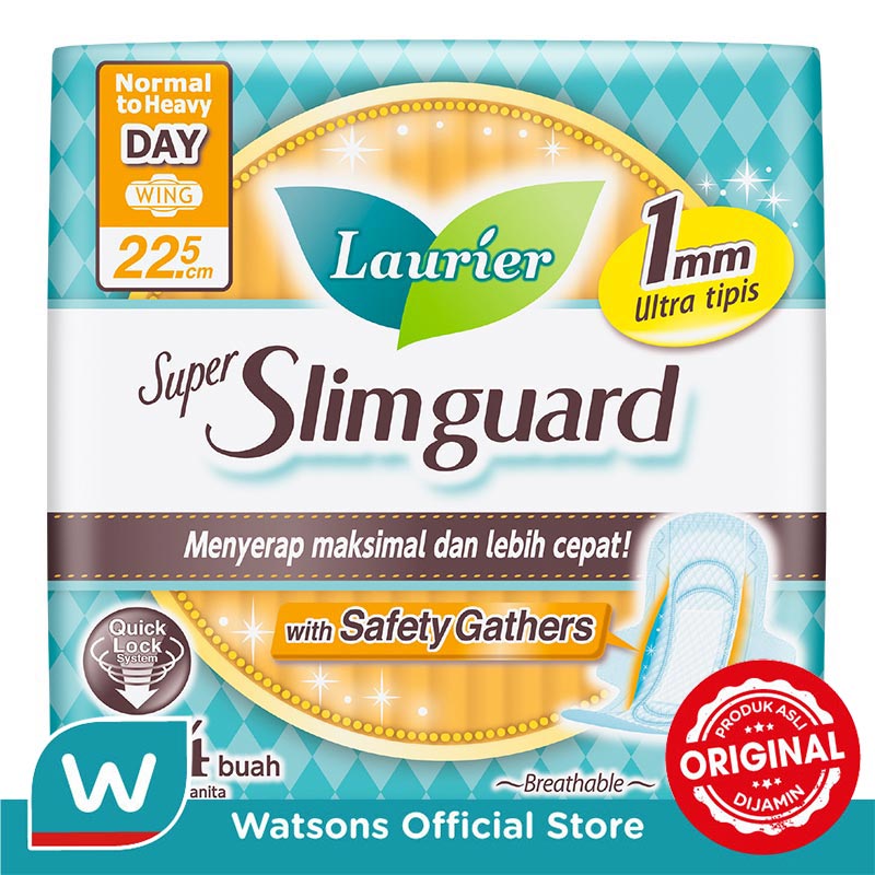 Jual Laurier Super Slim Guard With Safety Gathers [22.5 cm x 14 Pcs] di ...