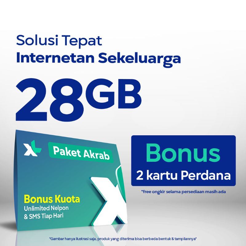 Jual FS - Kartu Perdana XL Akrab 28GB, 2 Anggota, 30 Hari di Seller XL ...
