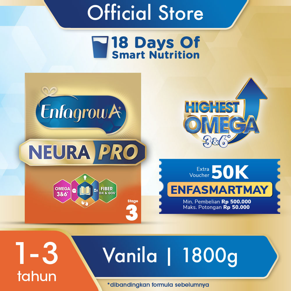 Jual Groceries - Enfagrow A+ 3 Susu Formula Pertumbuhan Batita - Vanila - 1800g [3 x 600g] di ...