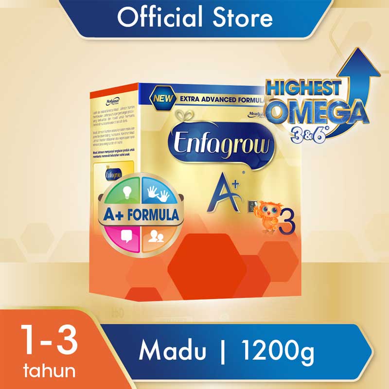 Jual Enfagrow A+ 3 Susu Formula Pertumbuhan Batita - Madu - 1200g [2 x 600 g] di Seller ...