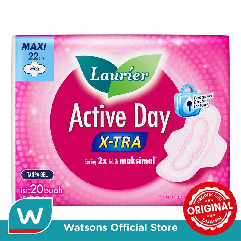 Jual Laurier Active Day Super Maxi Wing Pembalut [20 pcs] di Seller ...