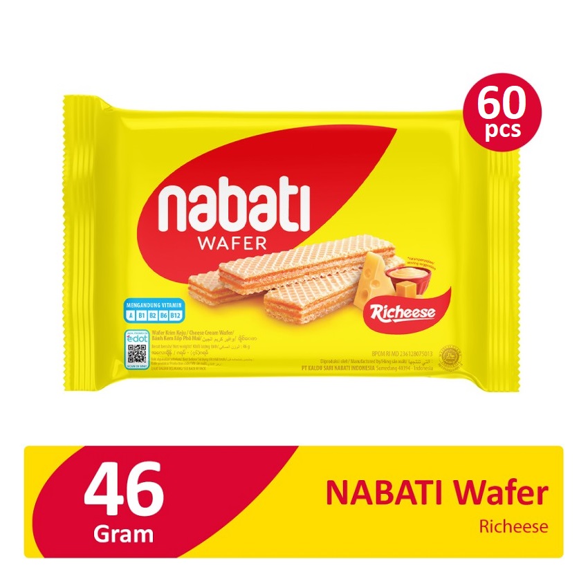 Jual Nabati Wafer Richeese - Wafer Krim Keju [38 g/ 60 pcs/ Karton] di ...