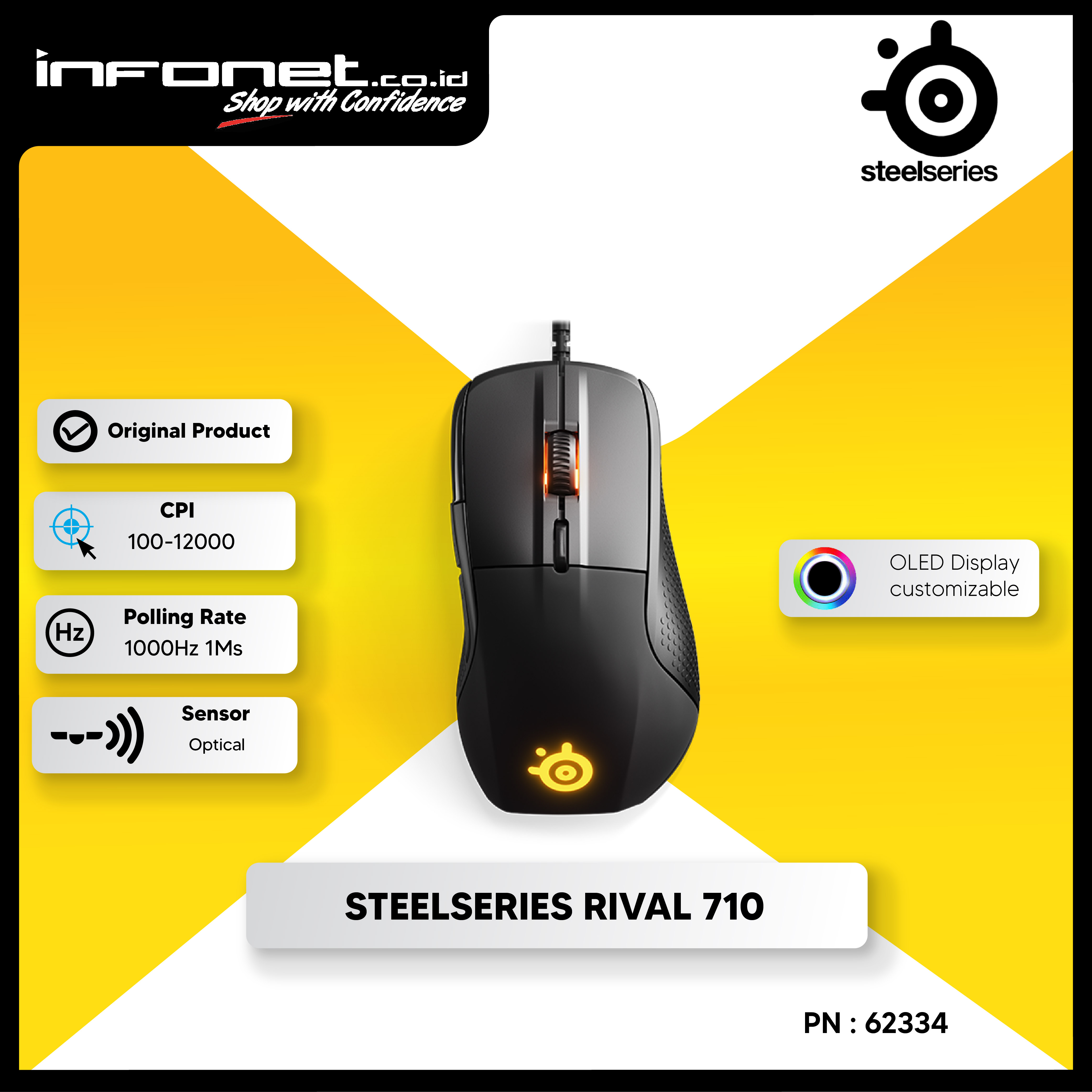 Jual SteelSeries Rival 710 RGB Gaming Mouse di Seller Infonet Official Store - Pt.Infonet Mitra ...