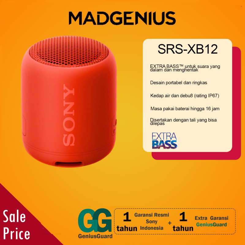 Jual Sony Original SRS-XB12 Extra Bass Portable Bluetooth Speaker , garansi resmi 1tahun Sony ...