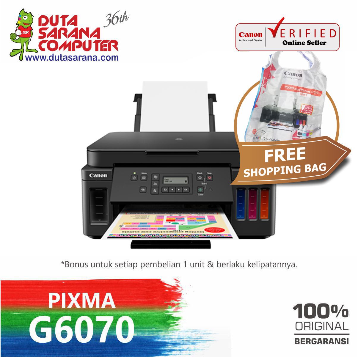 Promo PRINTER CANON PIXMA G6070 G-6070 G 6070 PRINT SCAN COPY Multi ...
