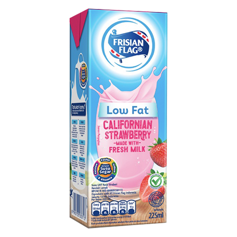Jual FRISIAN FLAG Purefarm Low Fat Susu UHT Californian Strawberry 225 ml di Seller Alfamart ...
