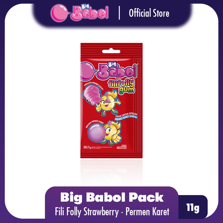 Jual Big Babol Filifolly Strawberry Gum in Box 132g - Permen Karet Gulali Rasa Stroberi di ...
