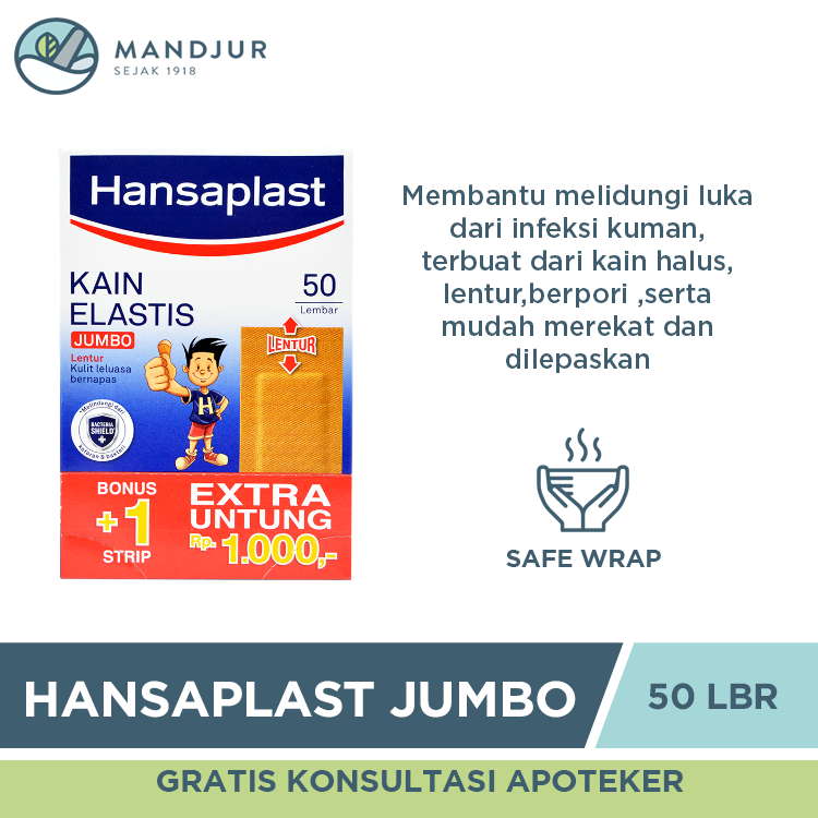 Jual Hansaplast Jumbo Plaster [Dus/ 50 Lembar] di Seller Apotek Mandjur ...