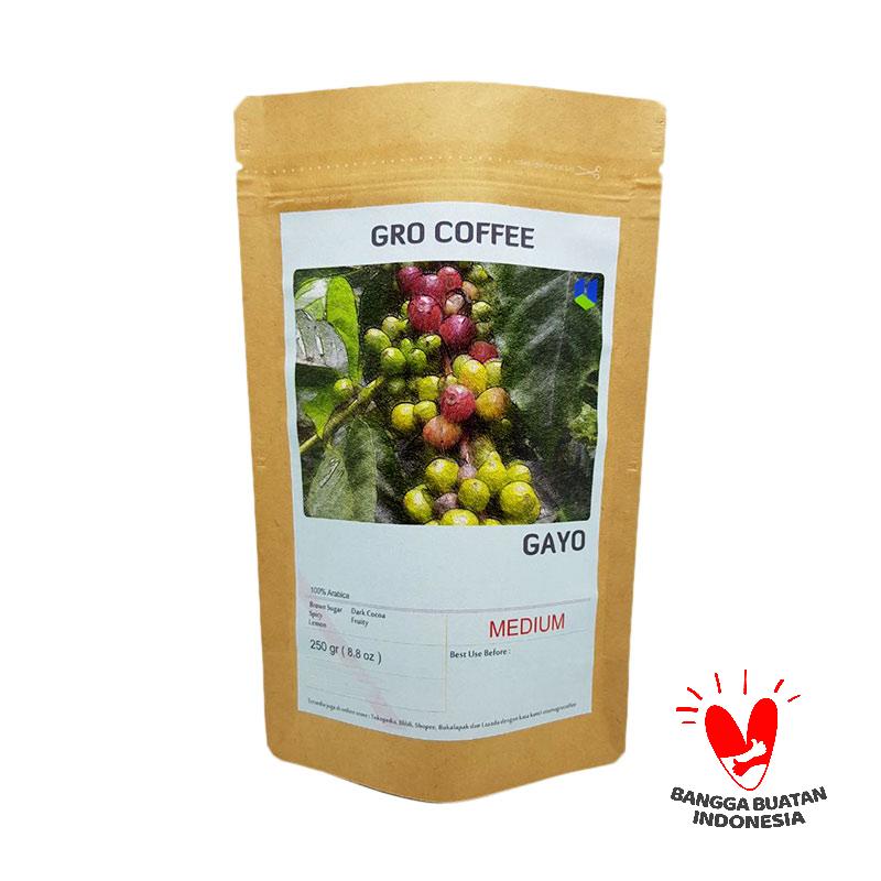 Jual Gro Coffee Arabica Gayo Semi Wash Bean Biji Kopi [250 G] Di Seller ...