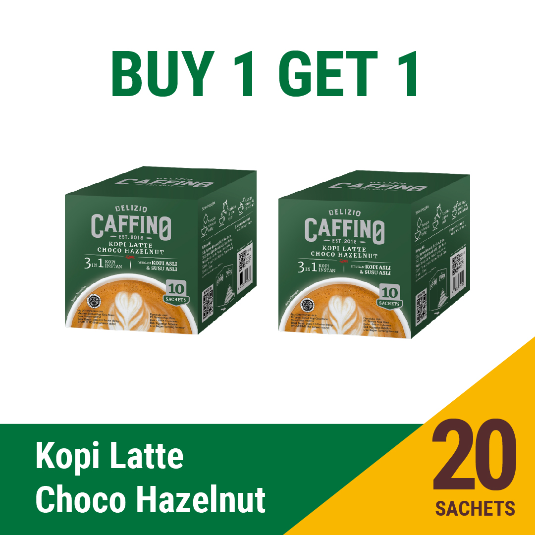 Jual Surabaya - Caffino Kopi Latte Choco Hazelnut Box [20 g/ 10 Sachets ...
