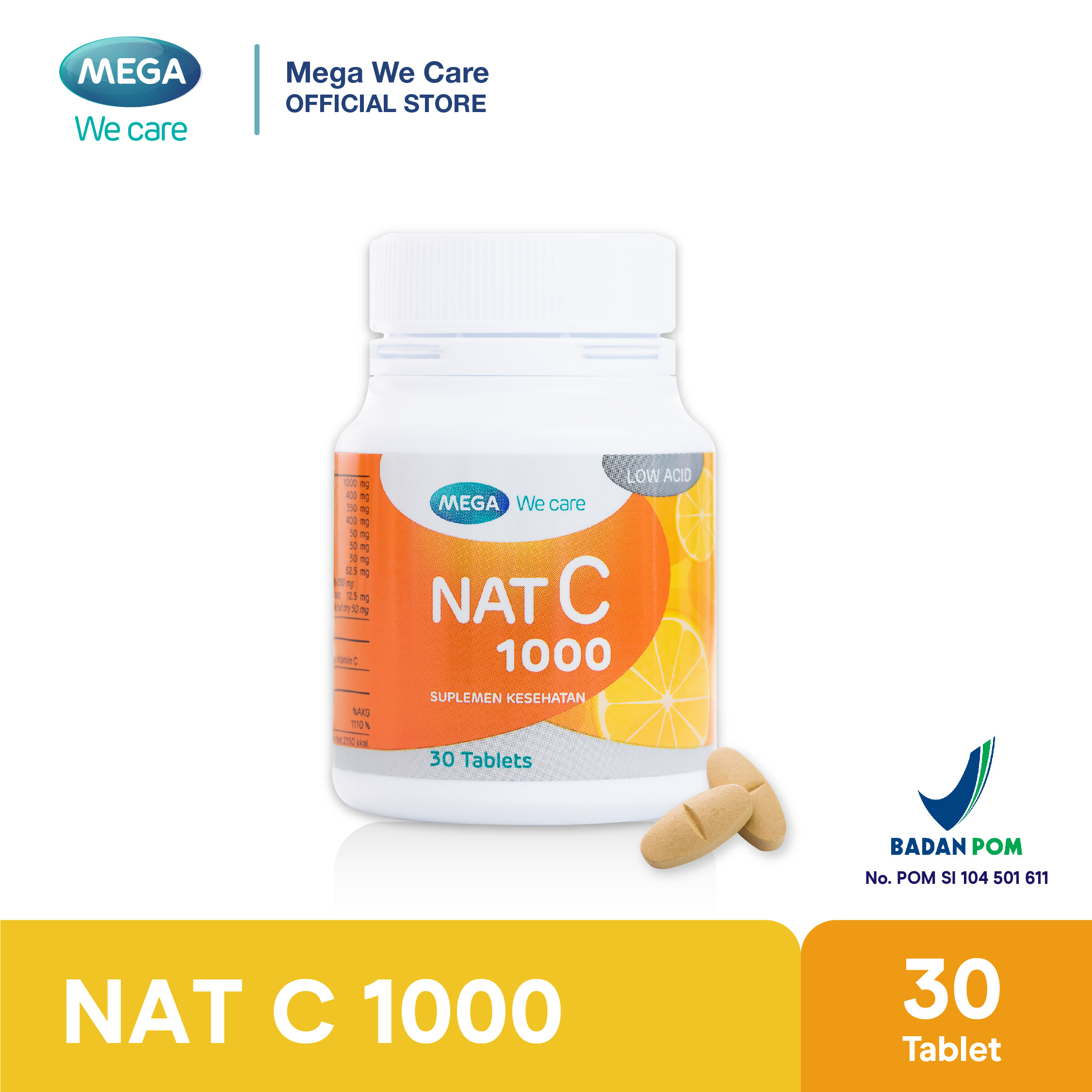 Jual Mega We Care Nat C 1000 [30 Tablets] di Seller Mega We Care ...