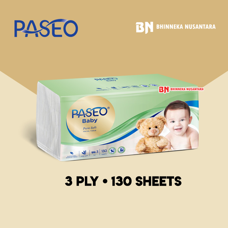 Promo Paseo Baby Tissue Pure Soft [3 Ply/130 Sheets] Diskon 8% di ...