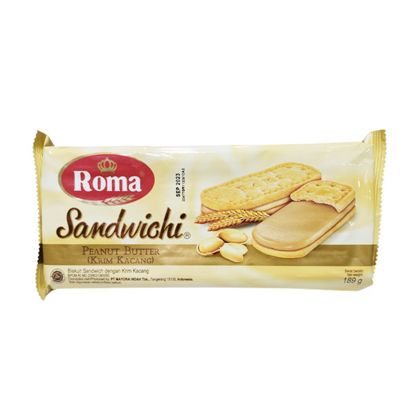 Jual ROMA SANDWICHI PEANUT 189 GR - BISKUIT di Seller Primo Citos ...