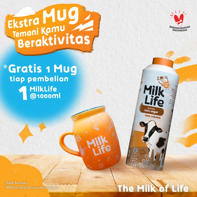 Jual Jakarta - Milklife Fresh Milk Cokelat [1000 Ml] + Free Mug Di ...