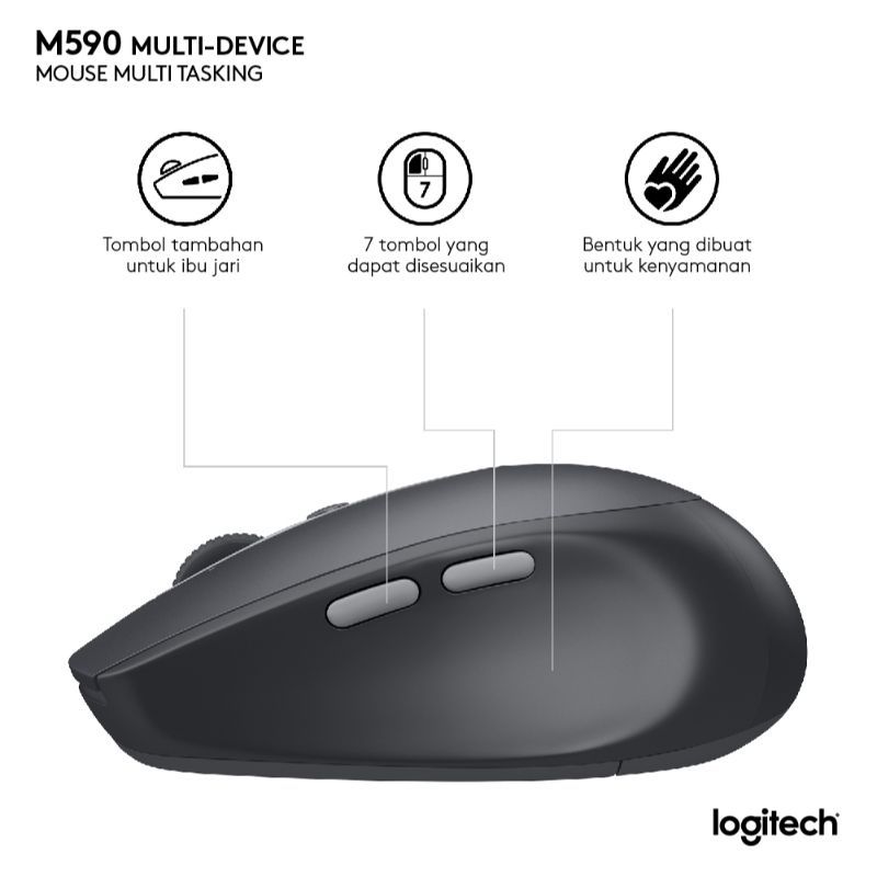 Jual Logitech M590 Silent Wireless Mouse Graphite Di Seller Logitech ...
