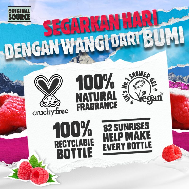 Promo Original Source Body Mist Vanilla & Raspberry 100ml Diskon 21% Di ...