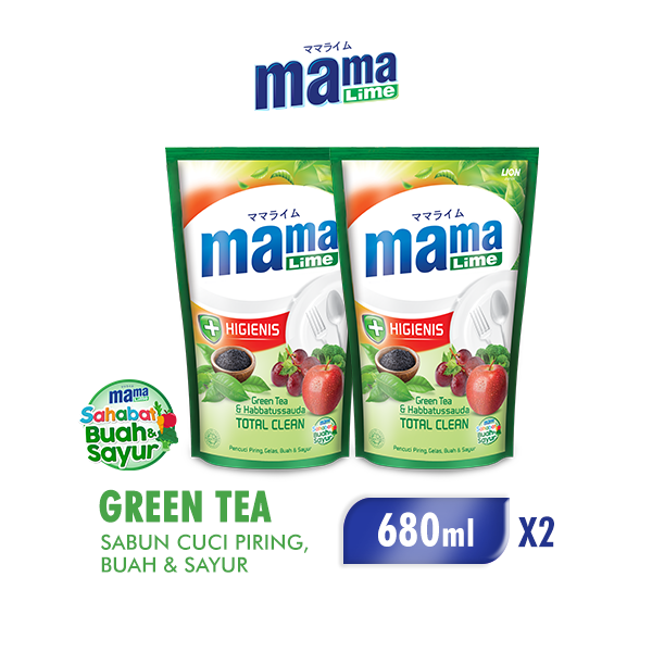 Promo Mama Lime Total Clean Green Tea & Habbatuassauda 680 Ml [2 Pcs ...