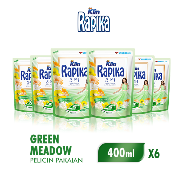 Promo Rapika Pelicin Pakaian Green Meadow Pouch 1160339 [400 Ml - 6 Pcs ...