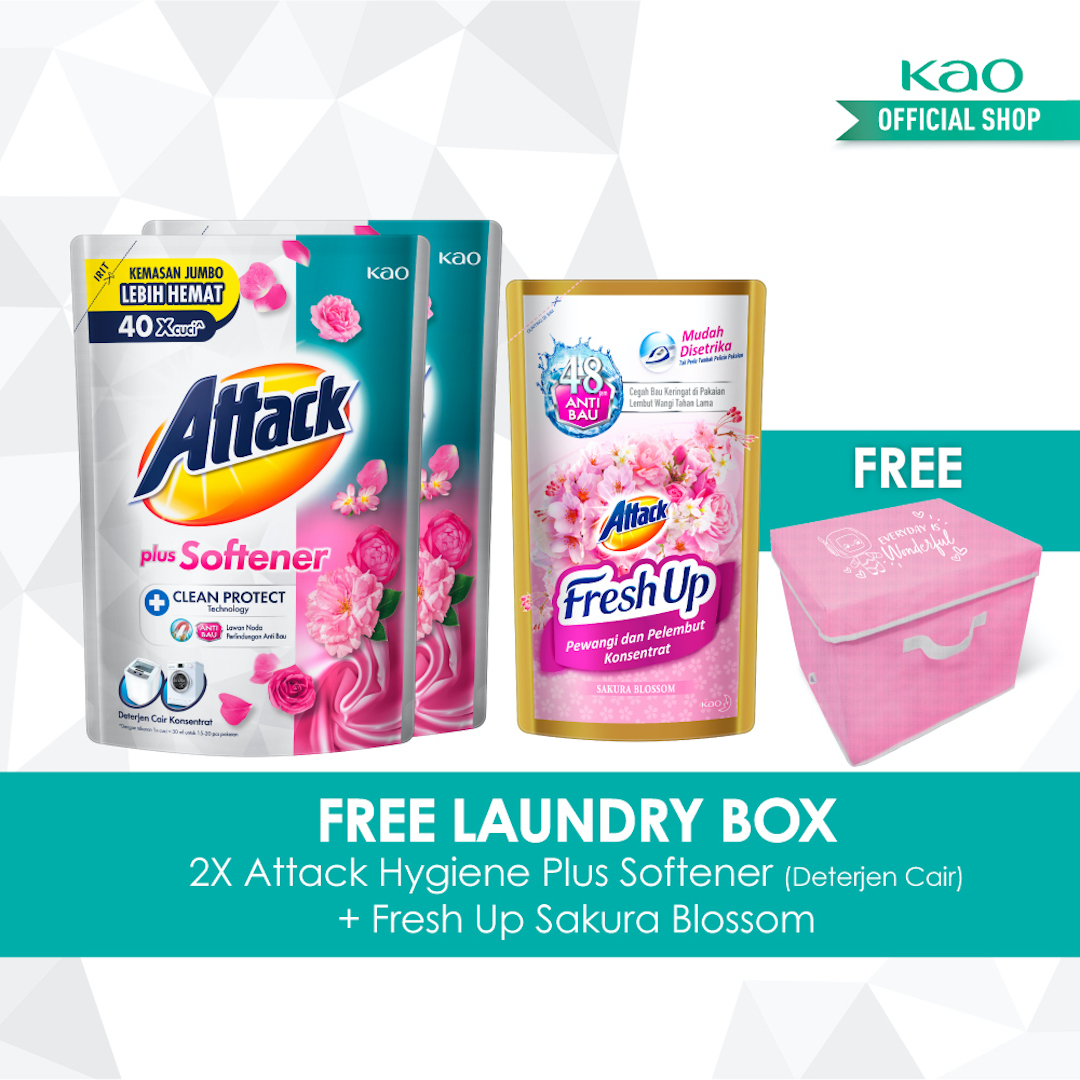 Jual Buy 3 Get 1 - Attack Liquid Plus Softener [1200 Ml / 2 Pcs ...