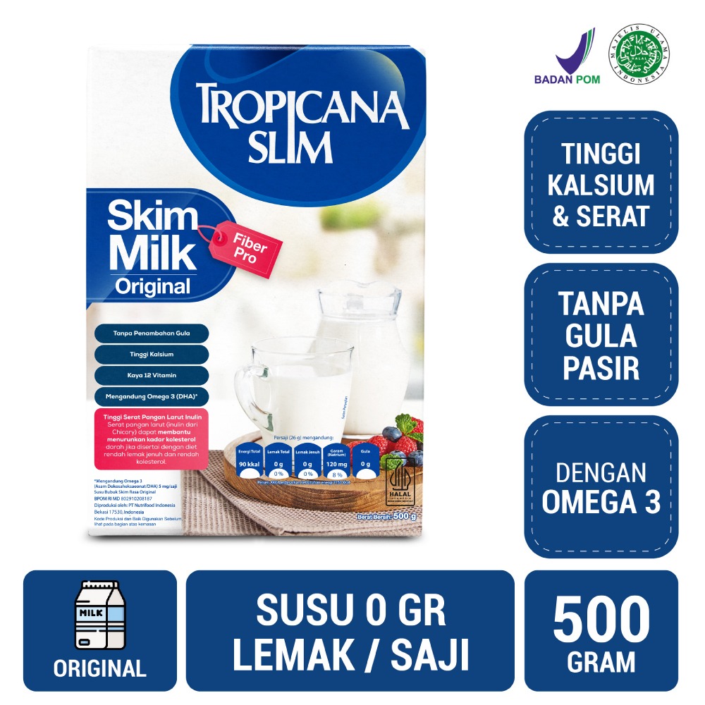 Promo Tropicana Slim Susu Skim Fiber Pro Original 500g - Bantu Turunkan ...